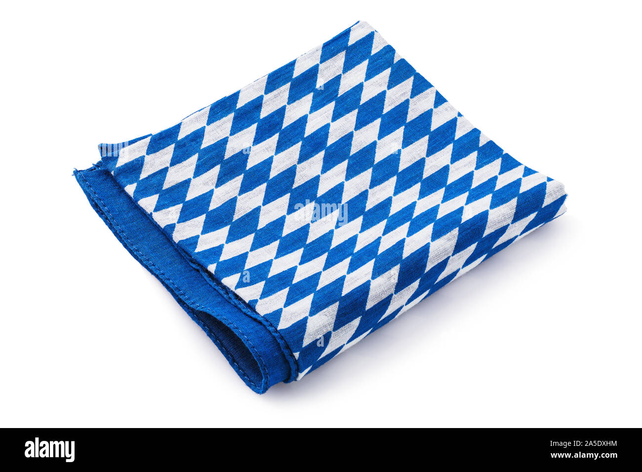 Folded bavarian napkin isolated on white background. Photo taken by ...