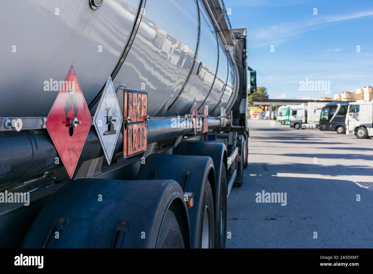 Tank truck for the transport of dangerous goods Stock Photo - Alamy