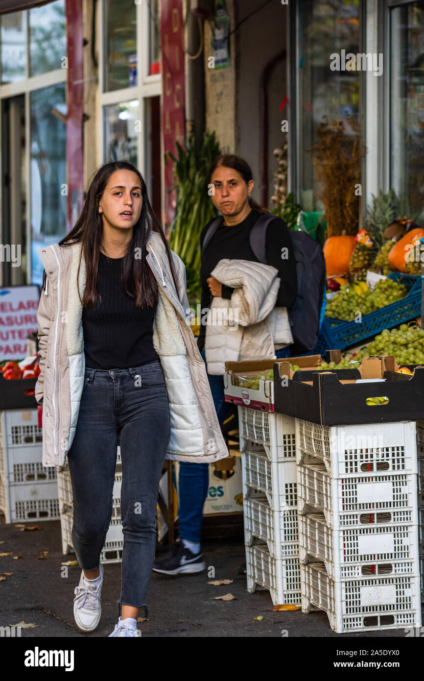Woman exiting house hi-res stock photography and images - Alamy