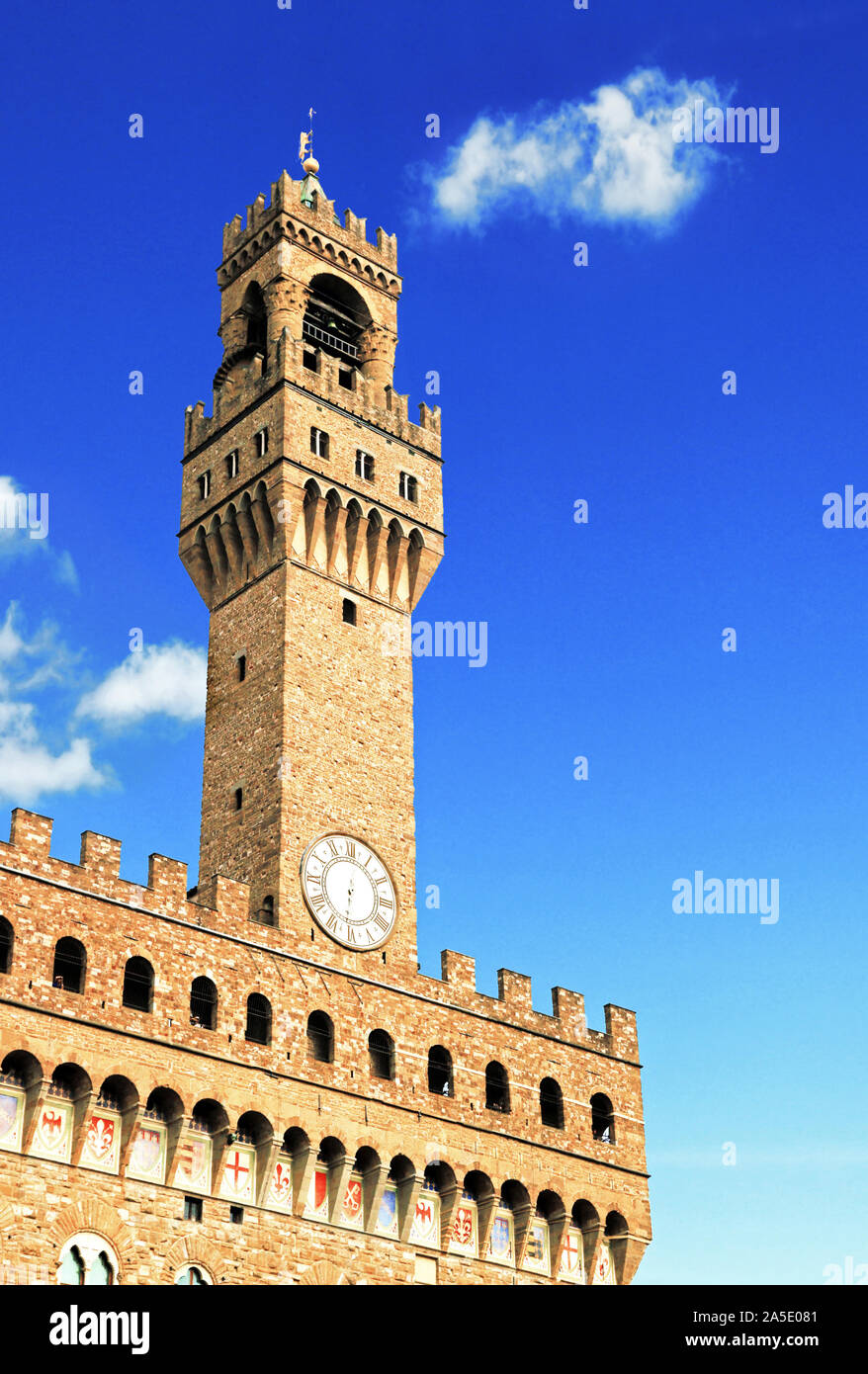 The tower of the old palace in Florence Stock Photo - Alamy