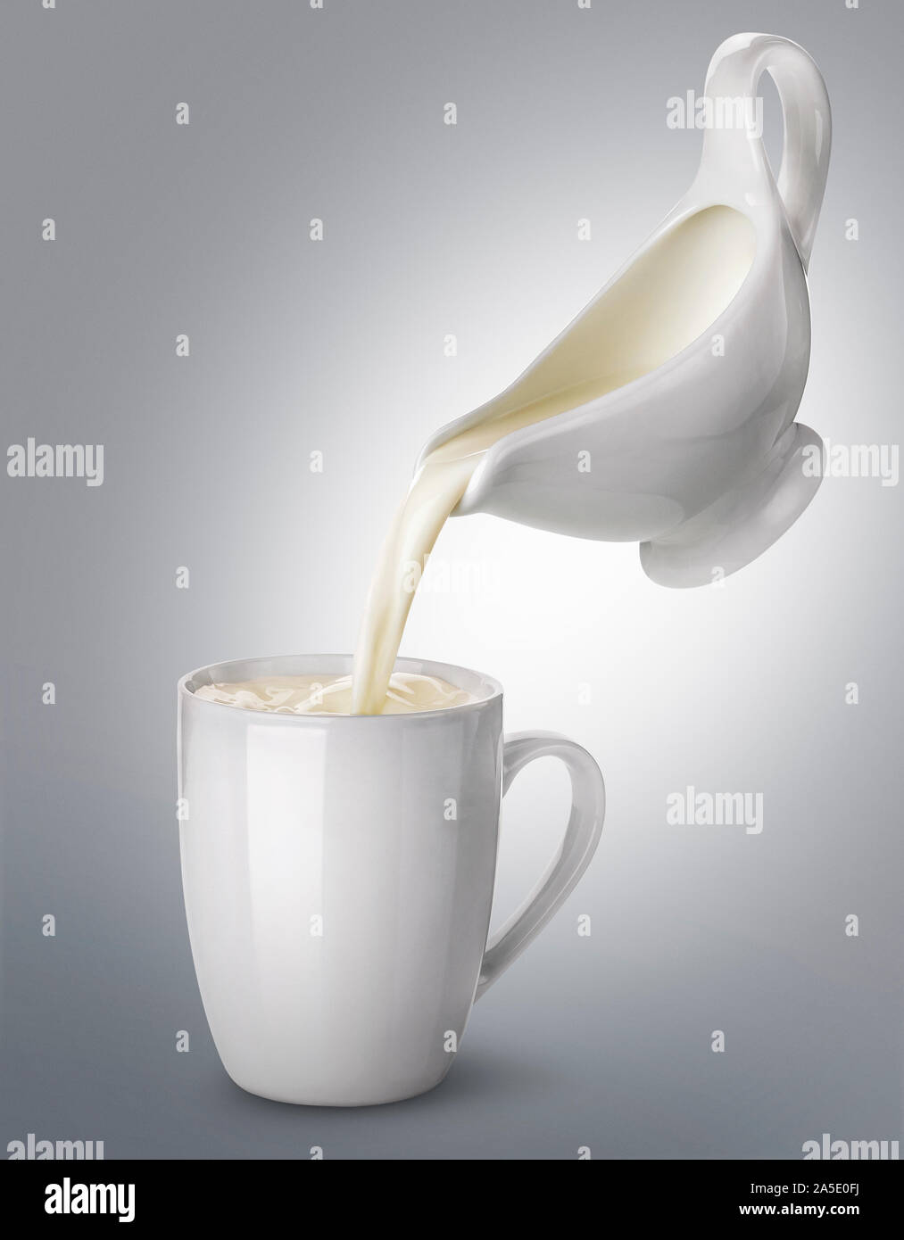 Pouring milk, flowing cream, dairy product concept for packaging Stock ...