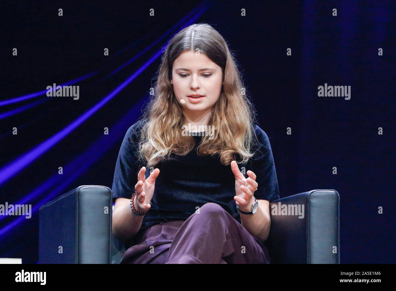 Frankfurt, Germany. 19th Oct, 2019. The climate activist from the ...