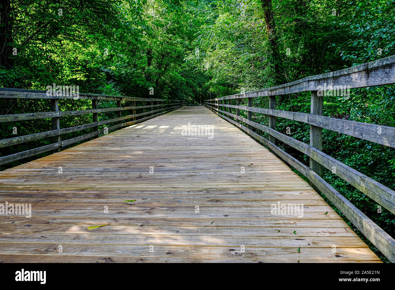 New Treated Lumber Planks in Boardwalk Stock Photo - Alamy