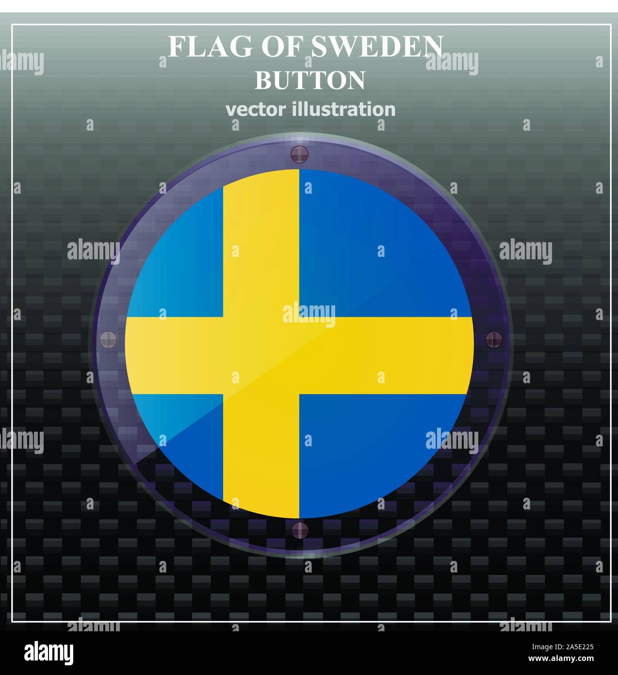 Bright transparent button with flag of Sweden. Happy Sweden day banner ...