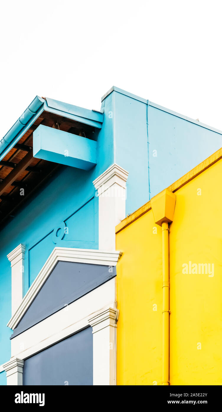 colorful traditional style building facade closeup view Stock Photo - Alamy