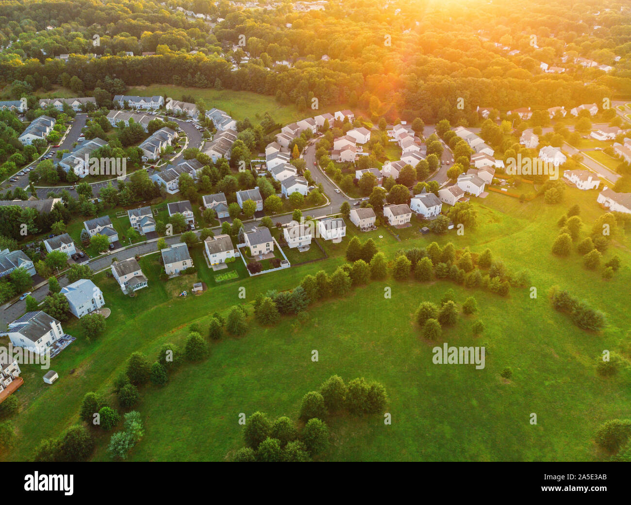 Panorama over city near forest hi-res stock photography and images - Alamy