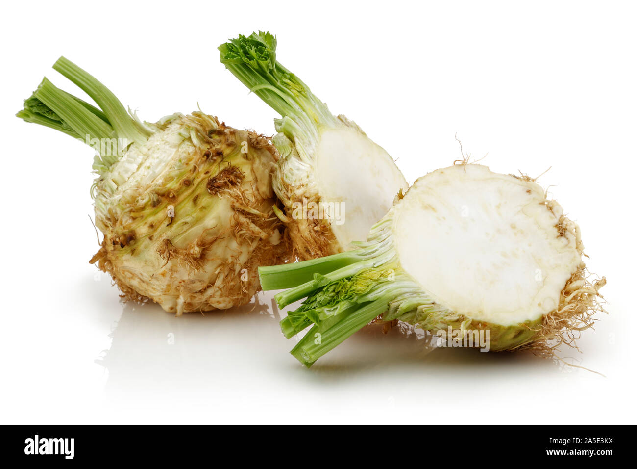 Fresh celeriac root with slice isolated on white background Stock Photo ...