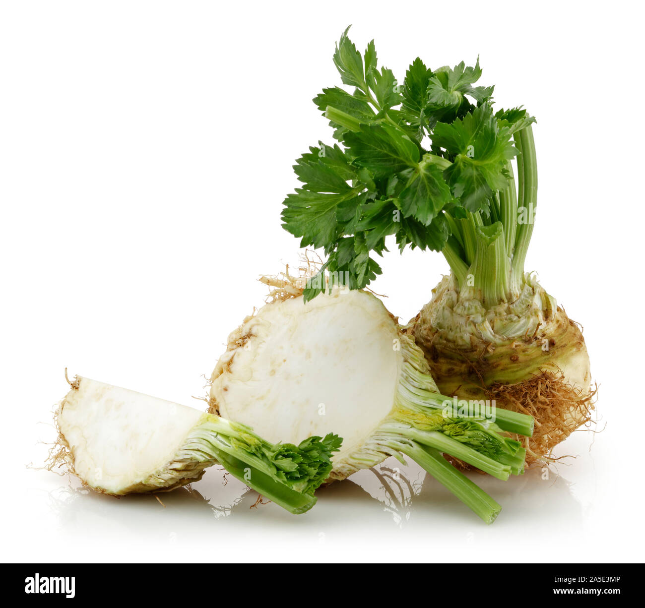 Fresh celeriac root with slice isolated on white background Stock Photo ...