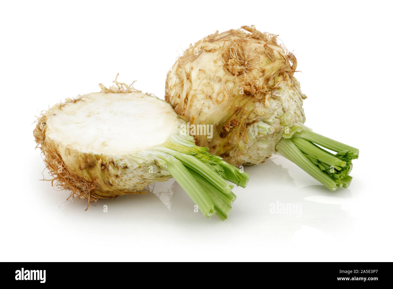 Fresh celeriac root with slice isolated on white background Stock Photo ...