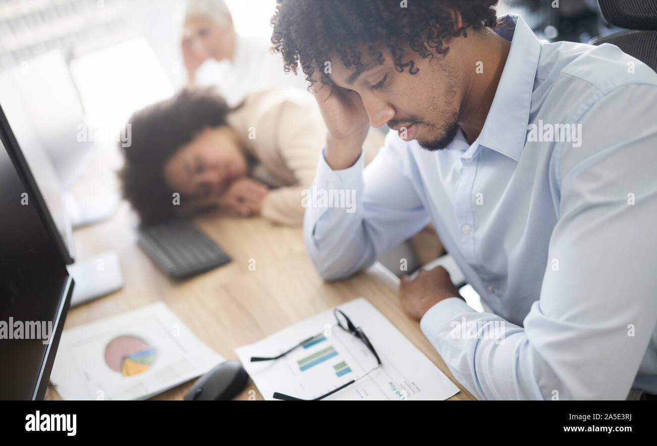 Business, people, fail concept - business people with laptop computer ...