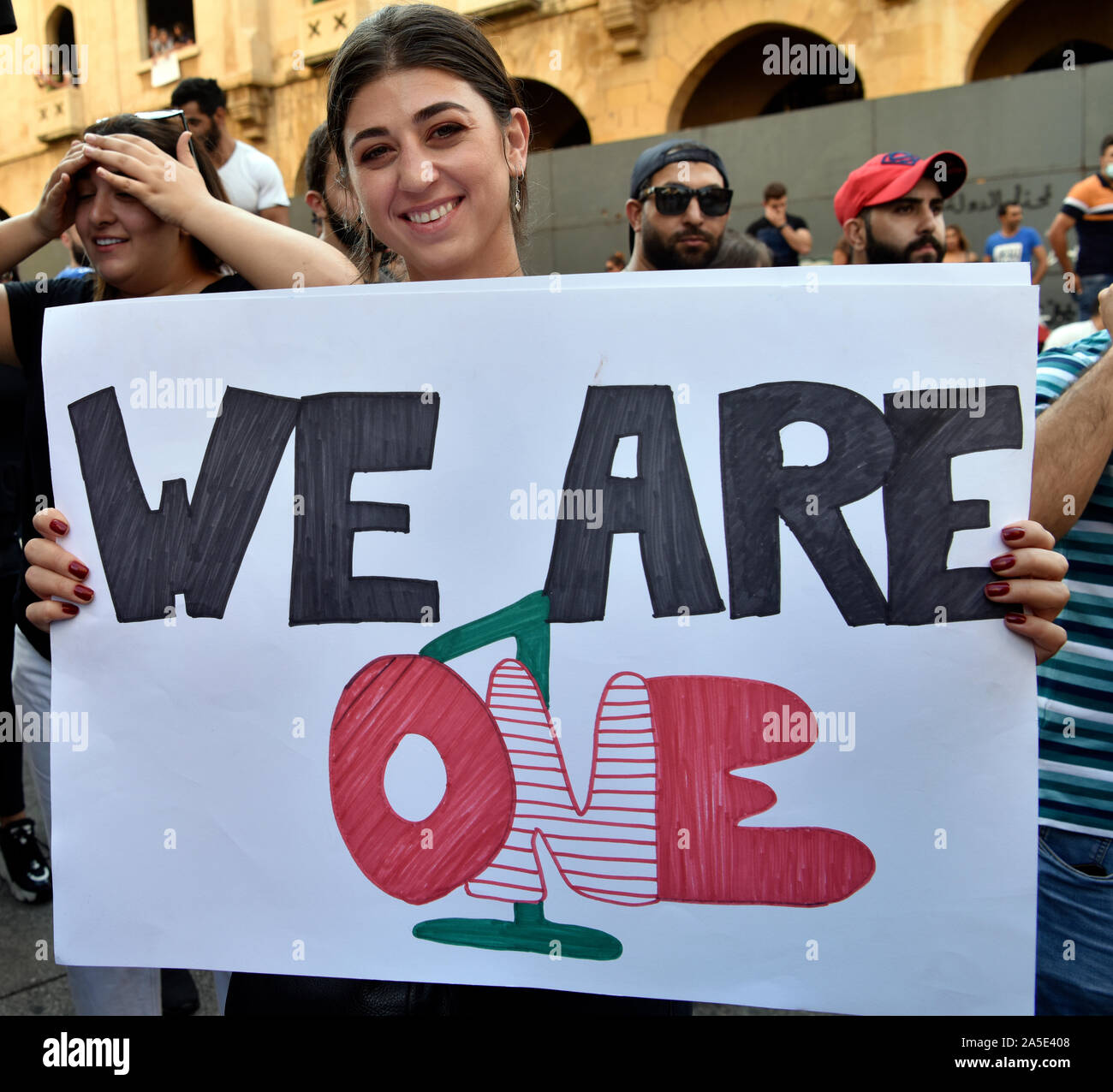 Anti-government protests, Downtown, Beirut, Lebanon. 19 October 2019 ...