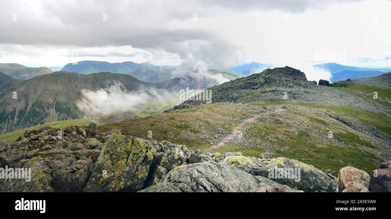 Cloud inversion below the Wasdale Fella Stock Photo - Alamy