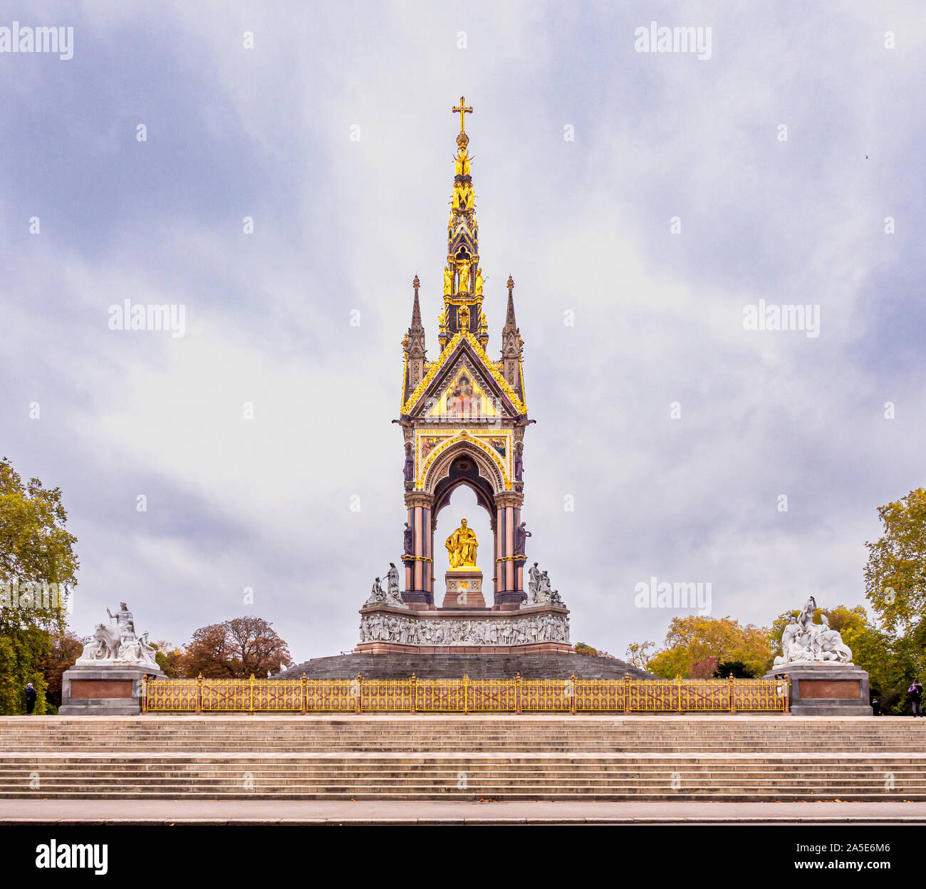 Albert Memorial in Kensington Gardens, London, commissioned by Queen ...