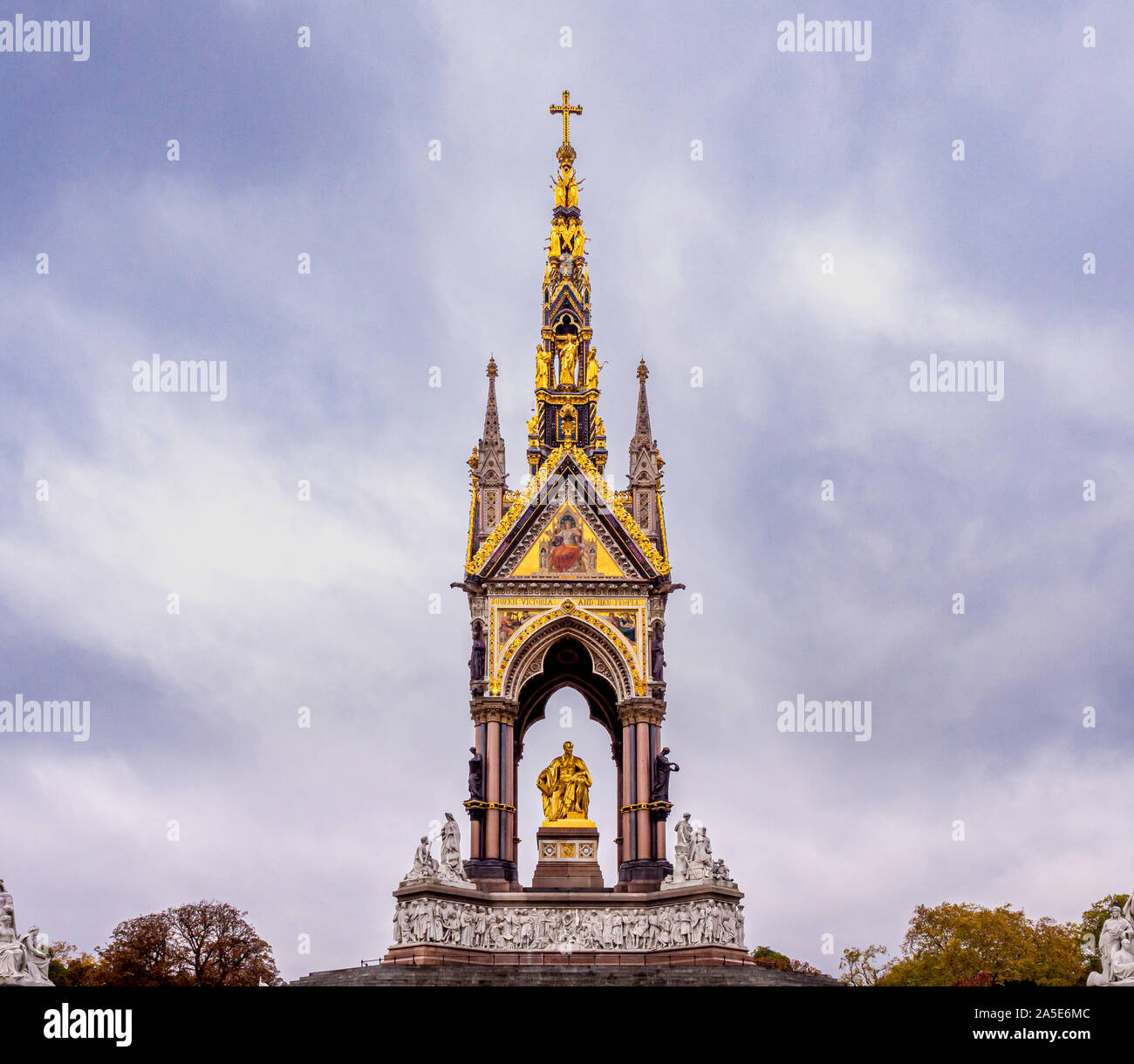 Albert Memorial in Kensington Gardens, London, commissioned by Queen ...