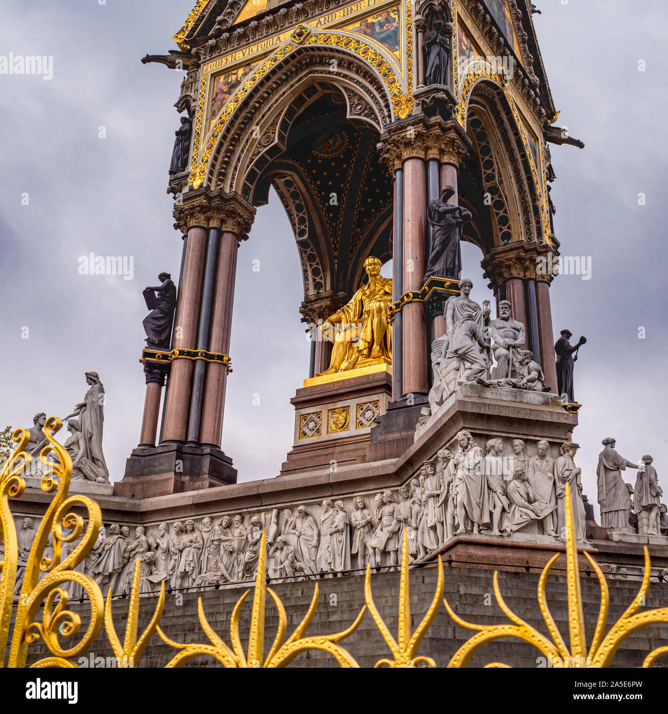 Albert Memorial in Kensington Gardens, London, commissioned by Queen ...