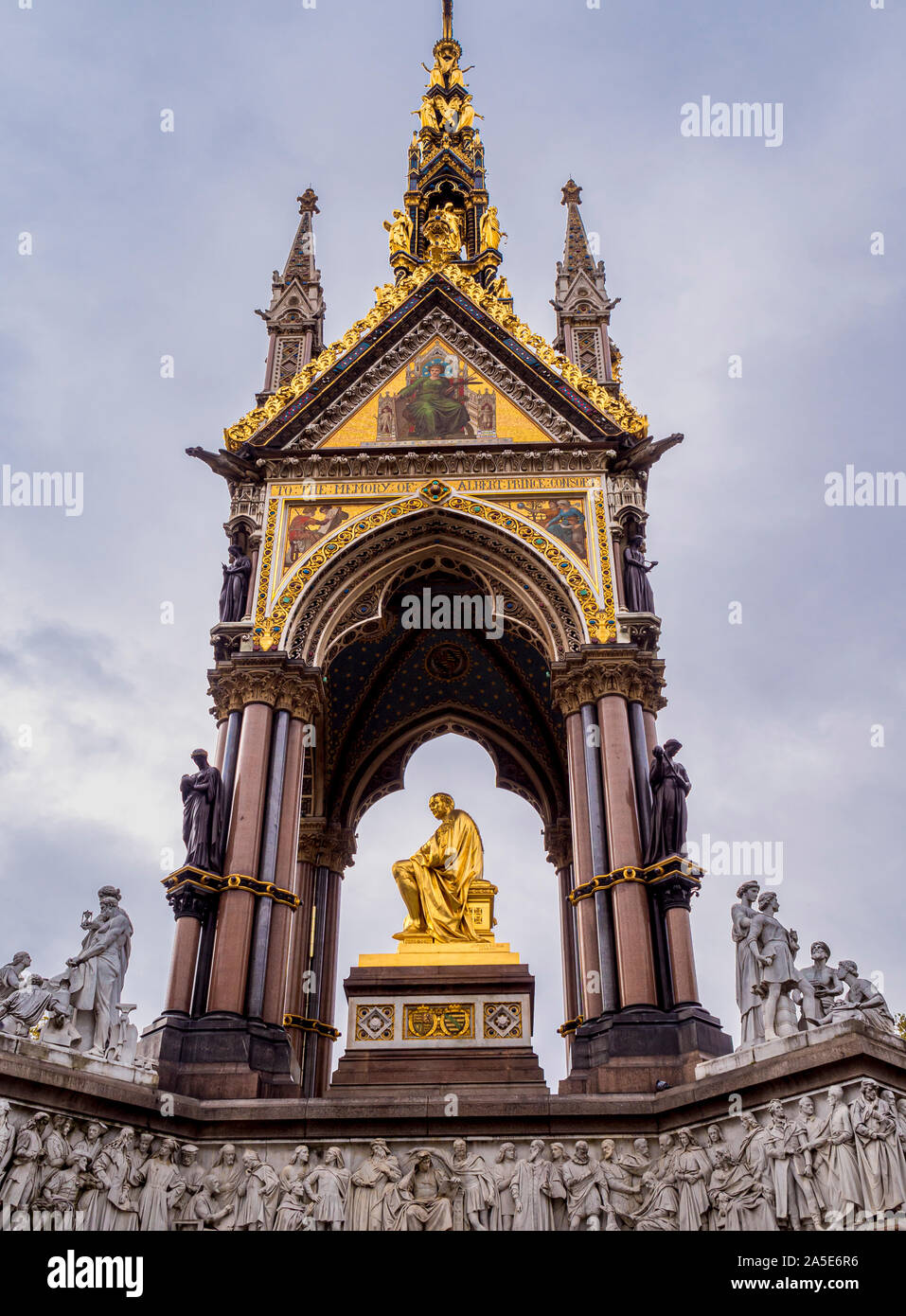 Albert Memorial in Kensington Gardens, London, commissioned by Queen ...