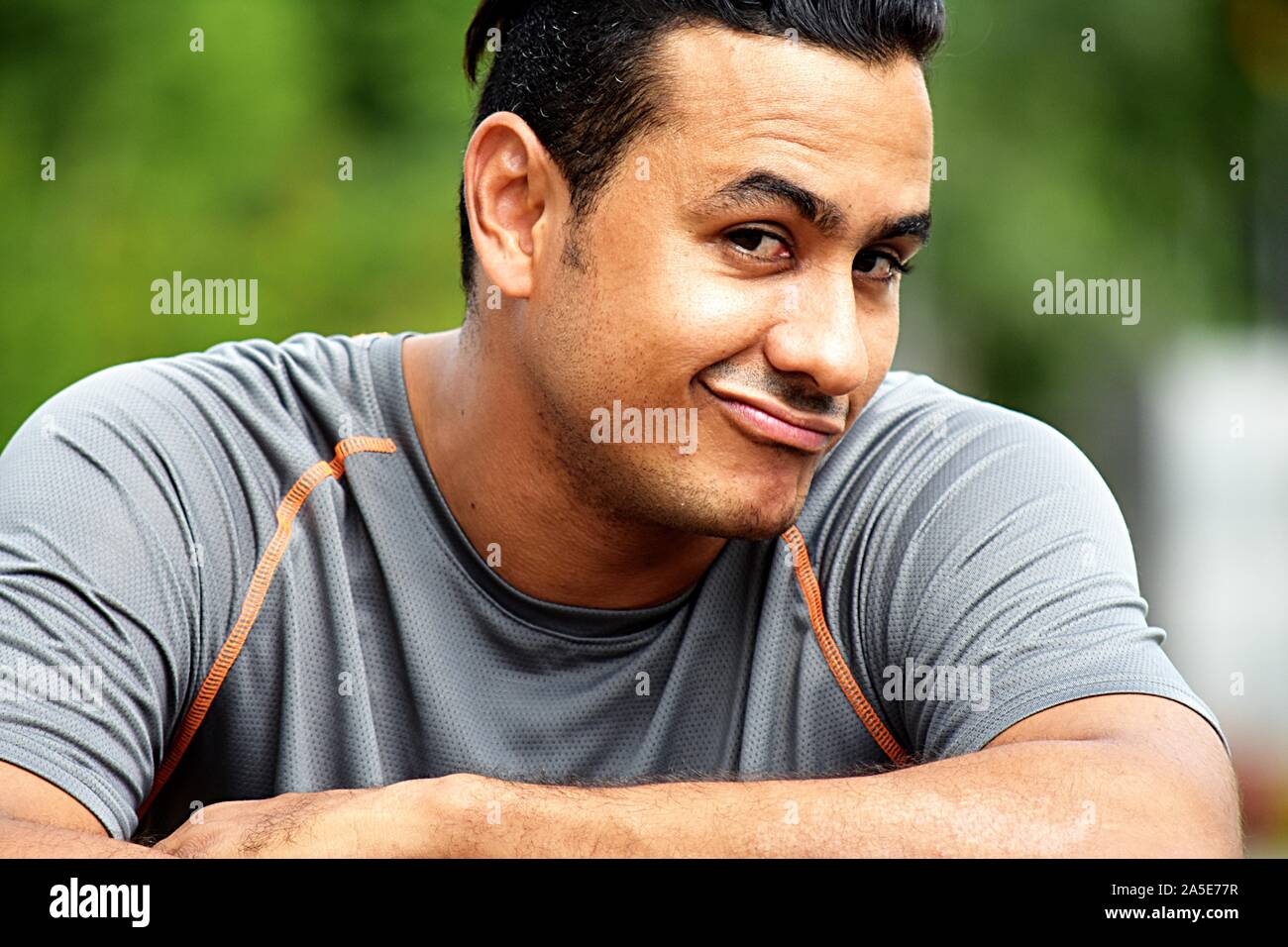 Goofy Male Athlete Stock Photo - Alamy