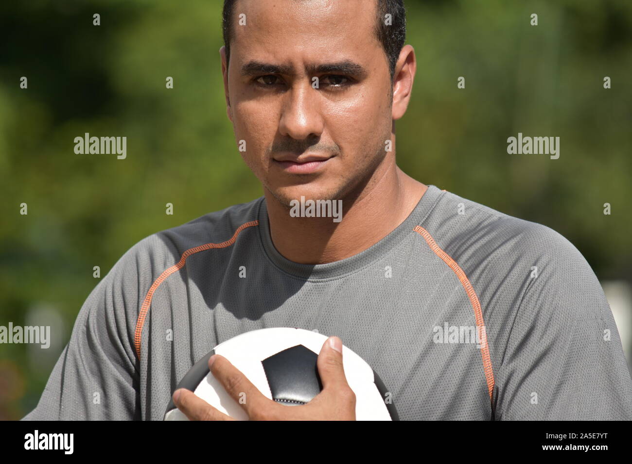 Serious Adult Male Soccer Player Stock Photo - Alamy