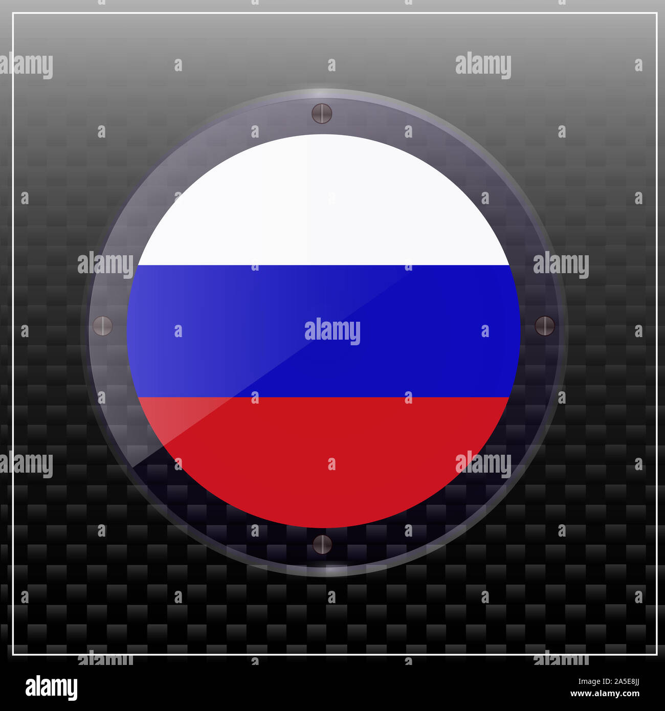 Bright transparent button with flag of Russia. Happy Russia day banner ...