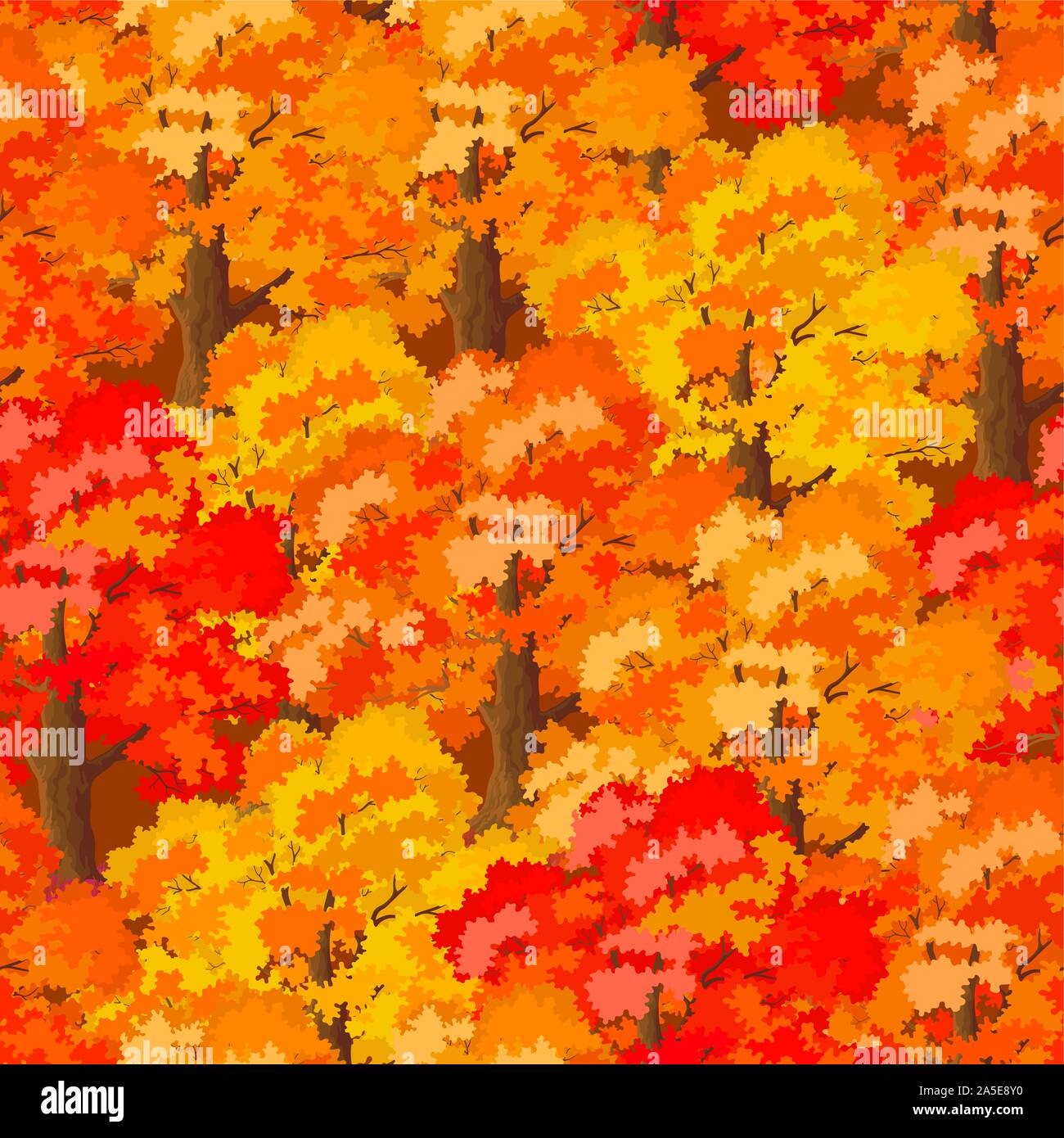Seamless Natural Pattern, Landscape, Autumn Forest, Trees with Brown ...