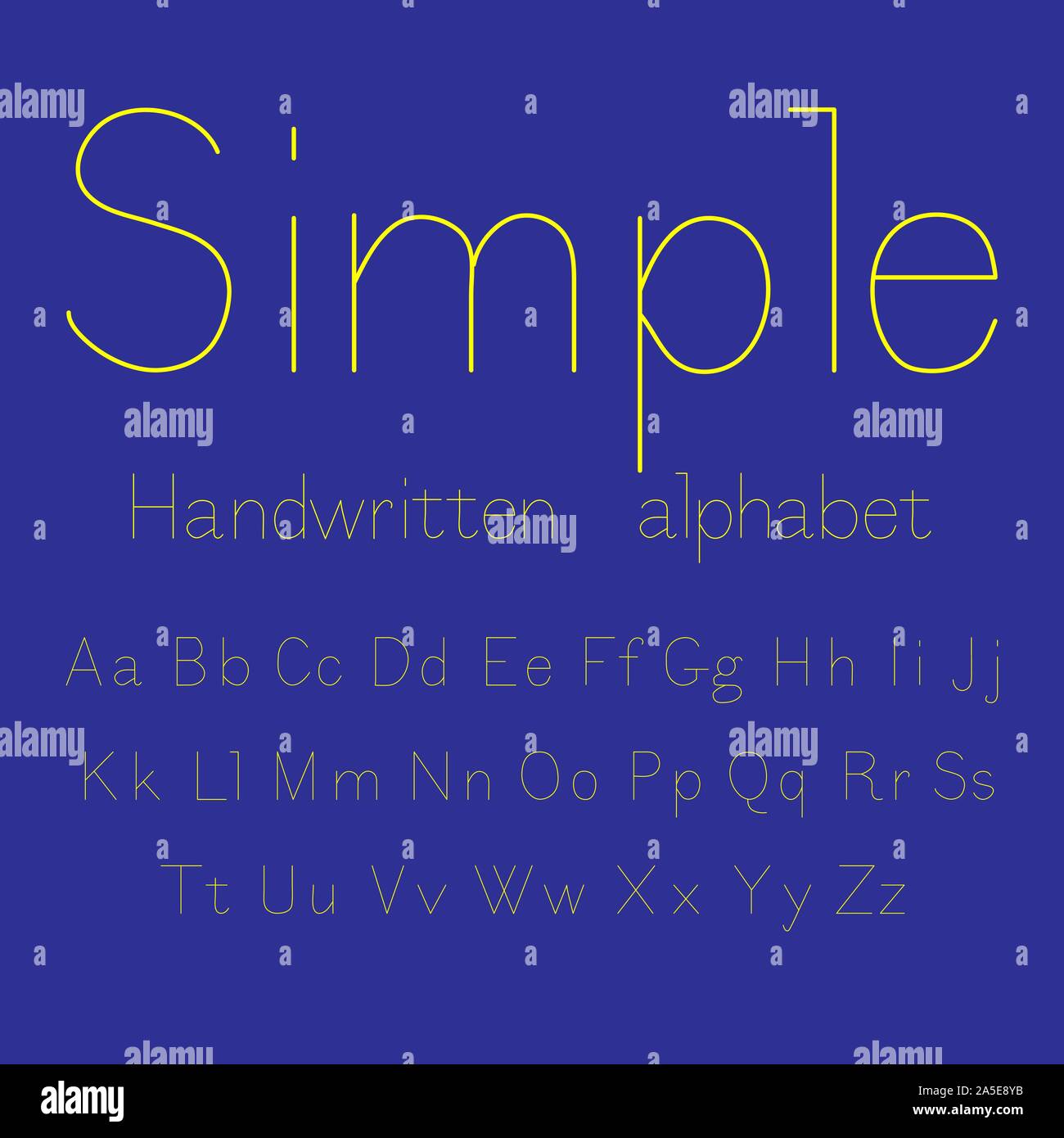 Simple decorative font handwritten Stock Vector Images - Alamy