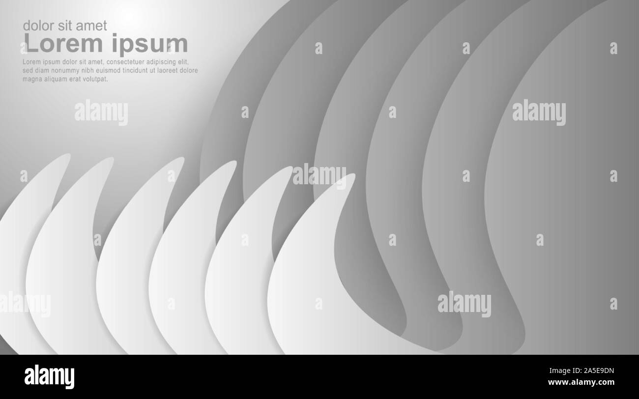 Abstract geometric gray gradient white background. Elegant curved lines ...