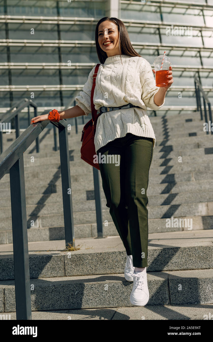 Girl going downstairs hi-res stock photography and images - Alamy