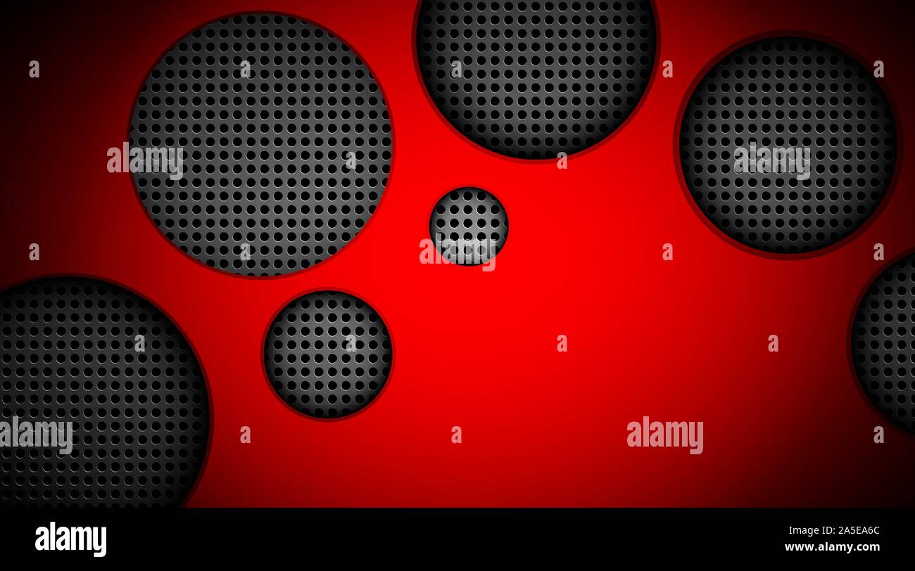 red gradient vector background with metal circles Stock Vector Image ...