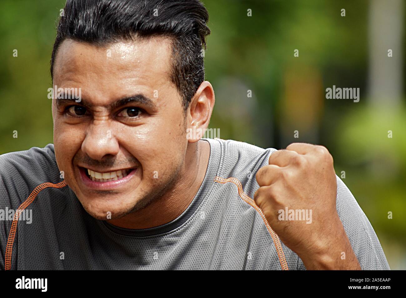 Male Athlete And Anger Stock Photo - Alamy