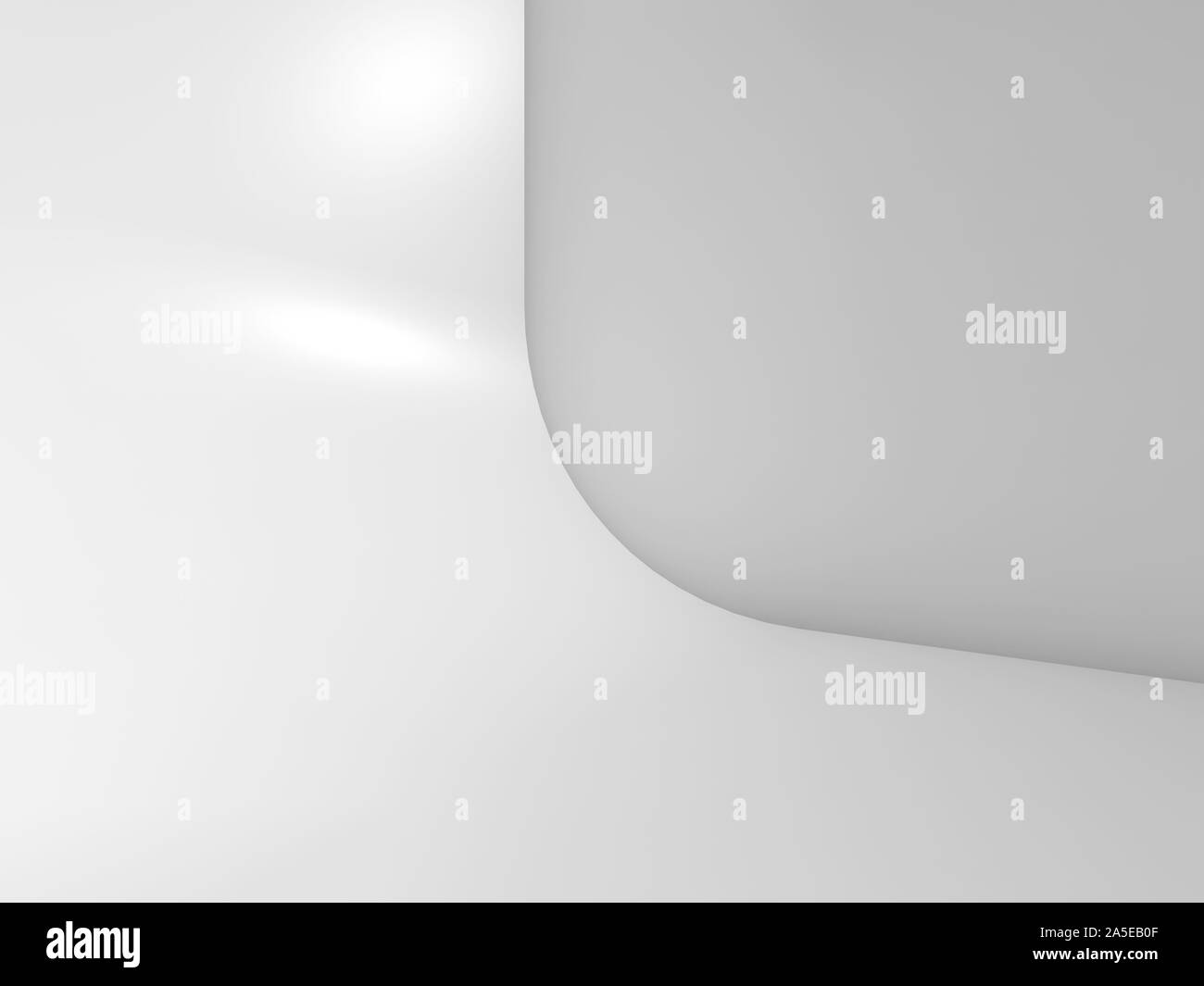 Abstract white empty studio background, blank interior with rounded ...