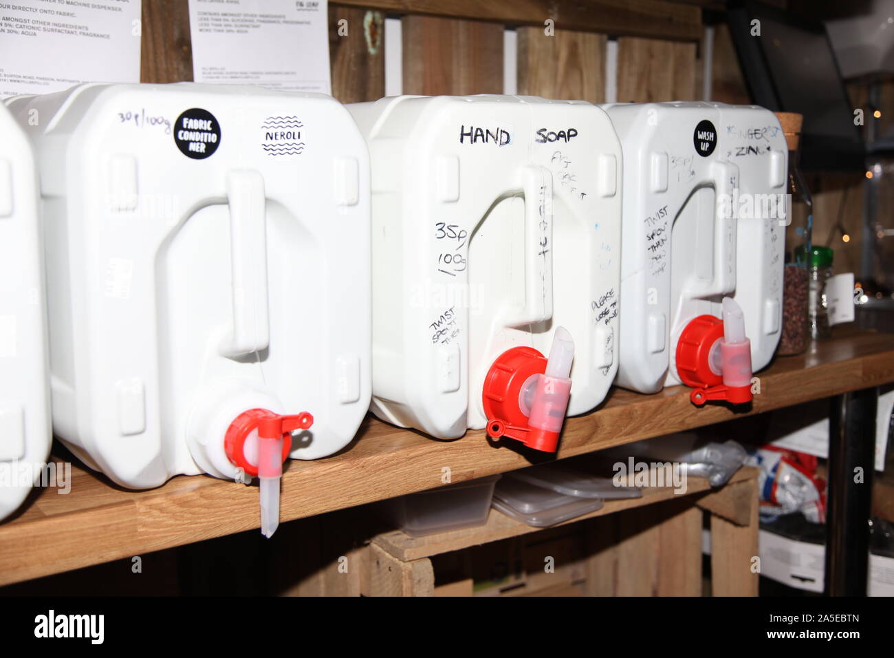 Cleaning products on sale in shop without packaging, zero plastic ...