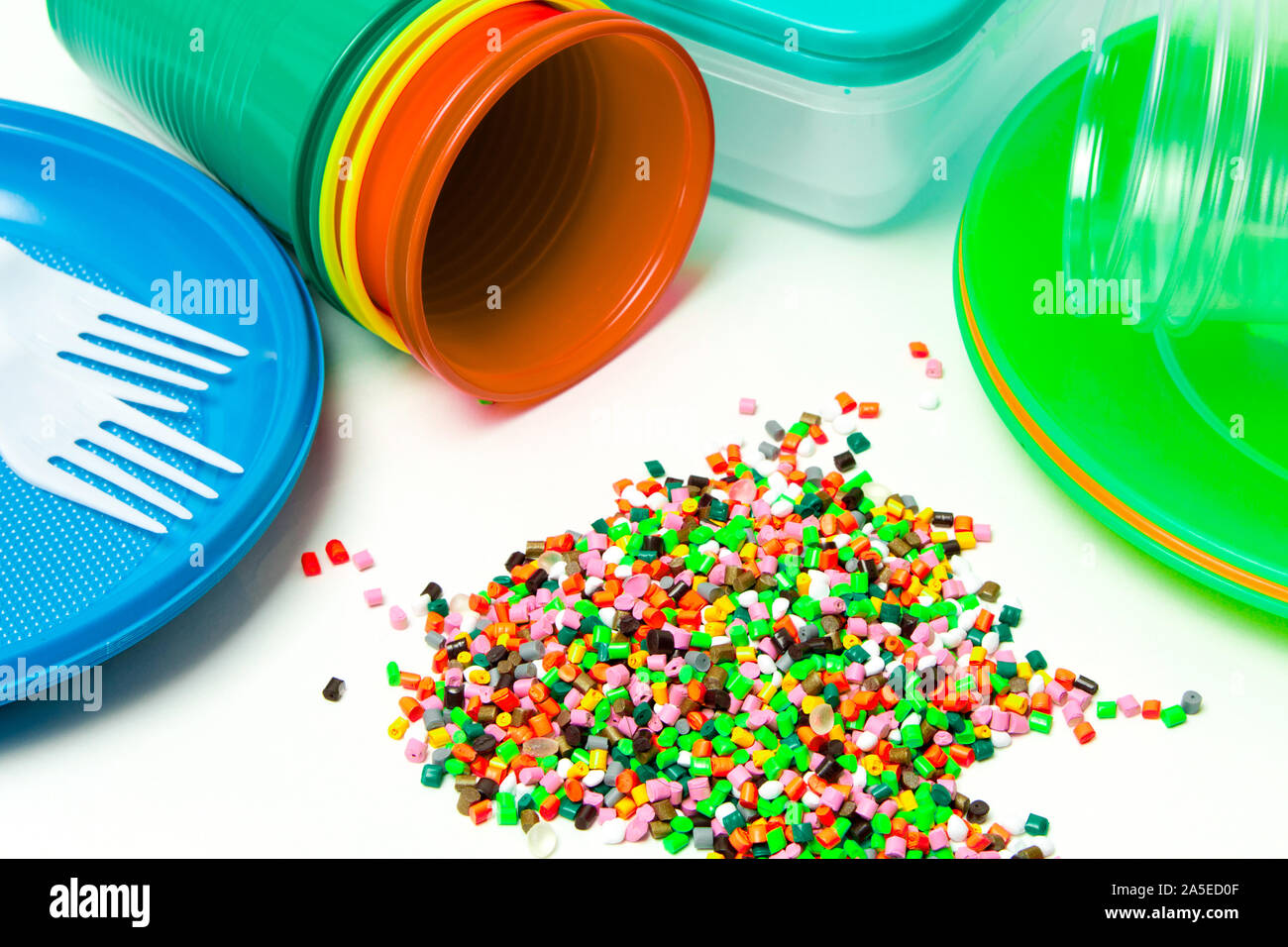 Plastic granules and disposable tableware made of polyethylene ...