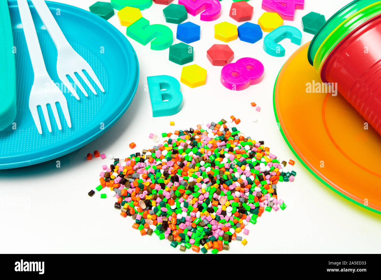 Plastic granules disposable tableware and children's toys made of ...