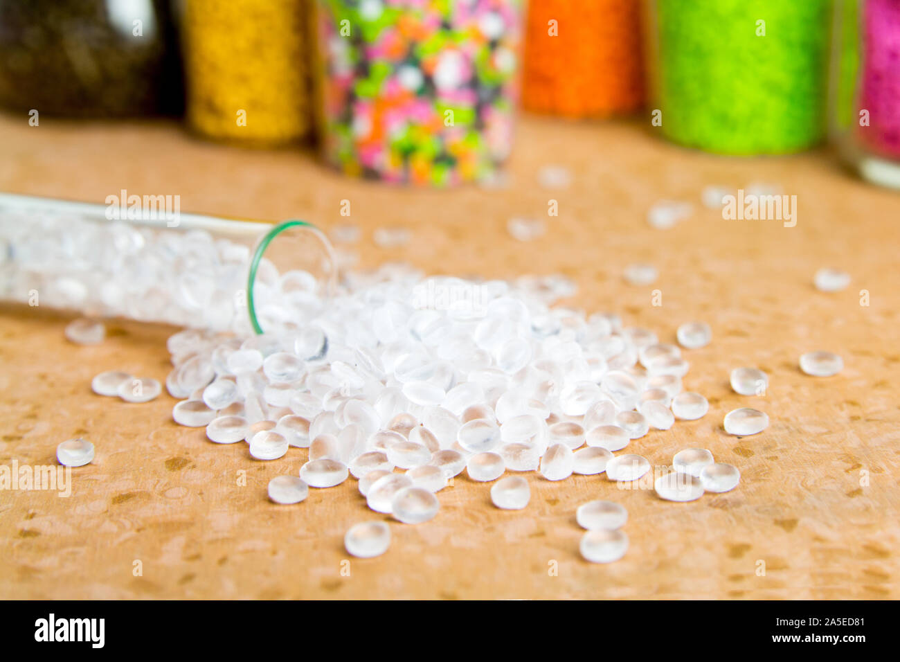 Plastic pellets. Polyethylene granules. Plastic Raw material PE-HD. PE ...