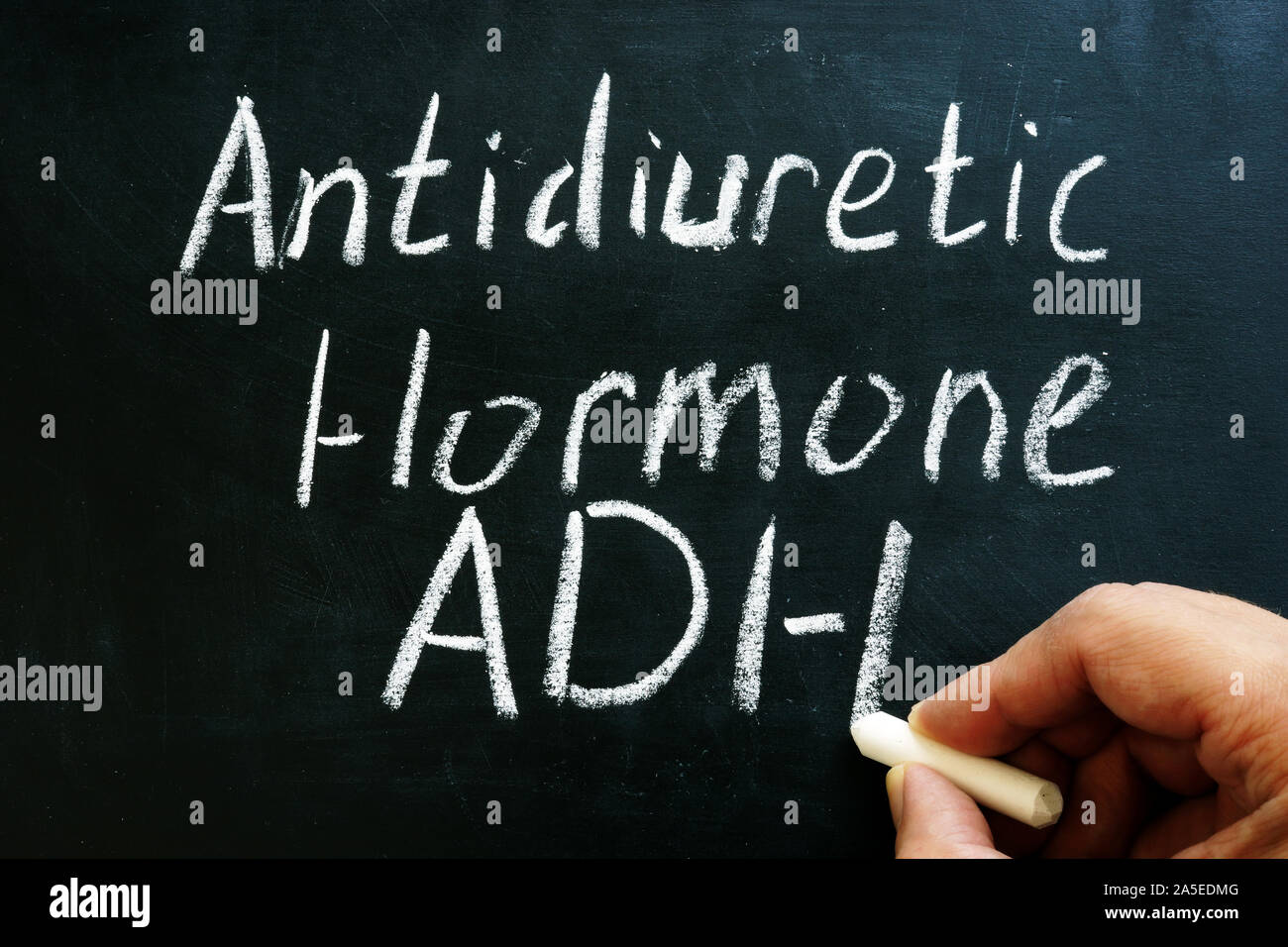 Antidiuretic hormone ADH or vasopressin sign on on the blackboard Stock ...