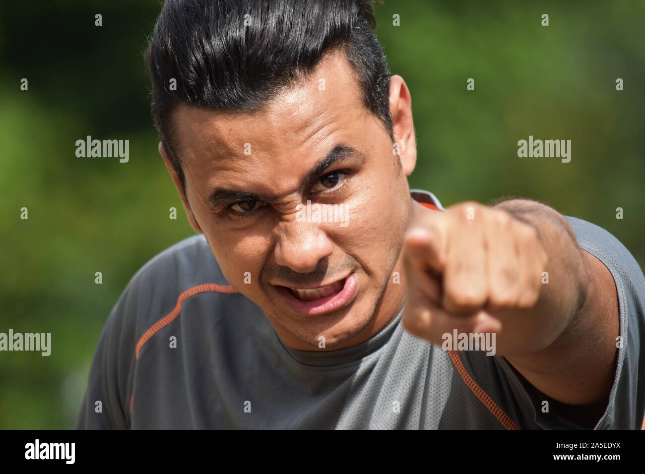 An Angry Male Athlete Stock Photo - Alamy