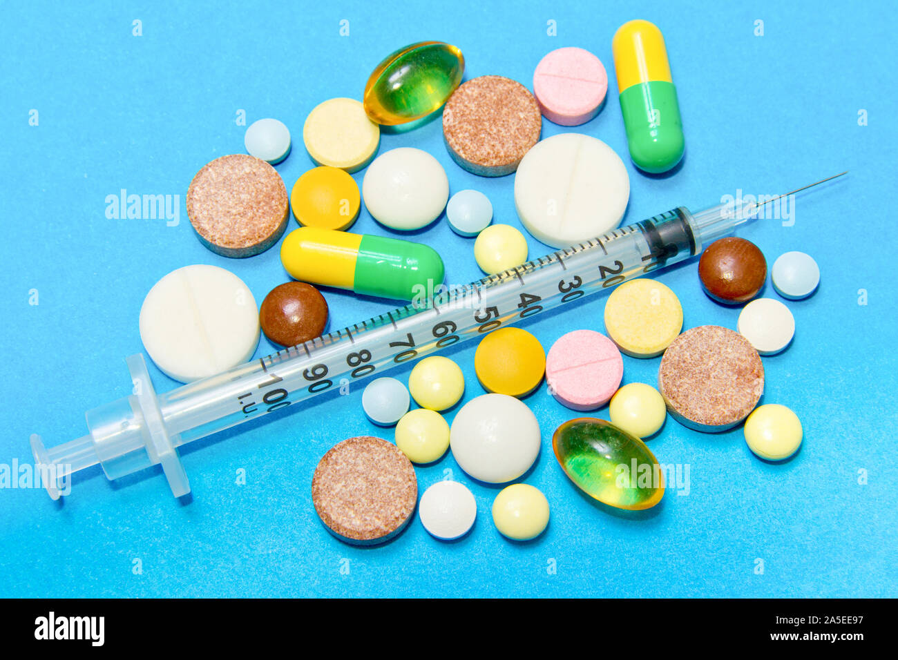 Opioid epidemic .Opioid Pills. Drug abuse Concept - different colored ...