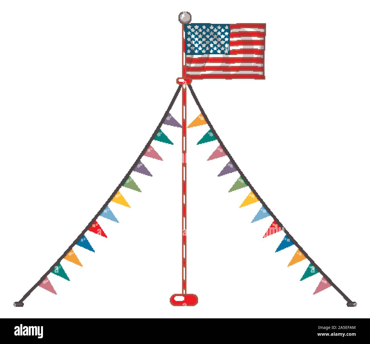 American flag and party triangles illustration Stock Vector Image & Art ...