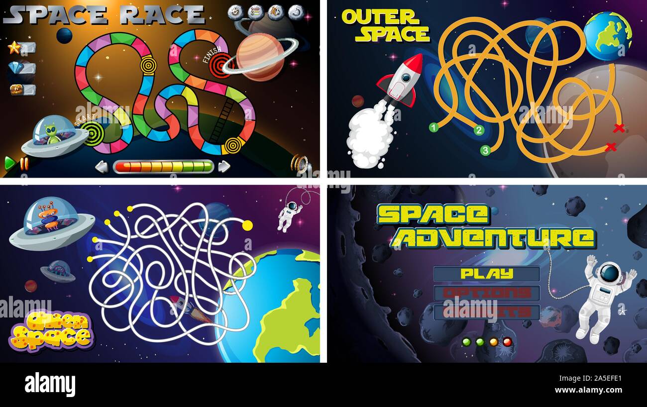 Set of space games illustration Stock Vector Image & Art - Alamy