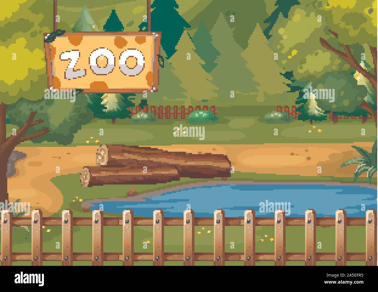 Background scene of zoo park illustration Stock Vector Image & Art - Alamy