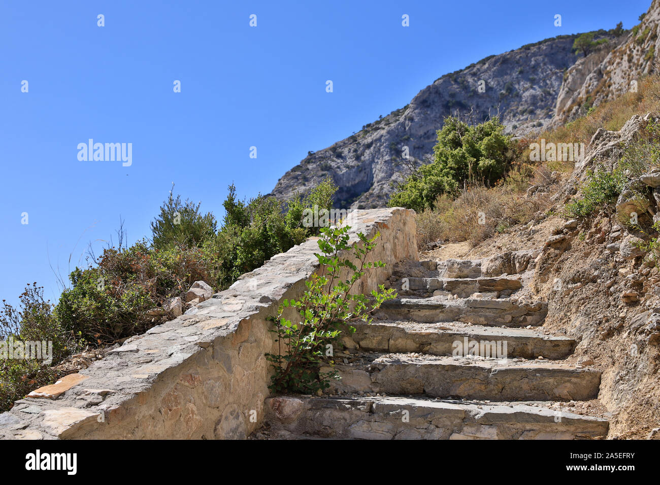 Cave of Pythagoras in the hills above Marathokambos on the Greek island ...