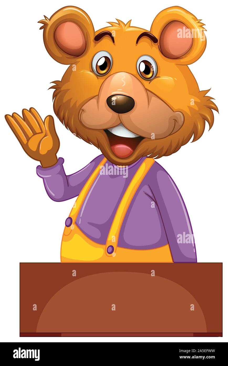 Cute bear in human-like pose isolated illustration Stock Vector Image ...