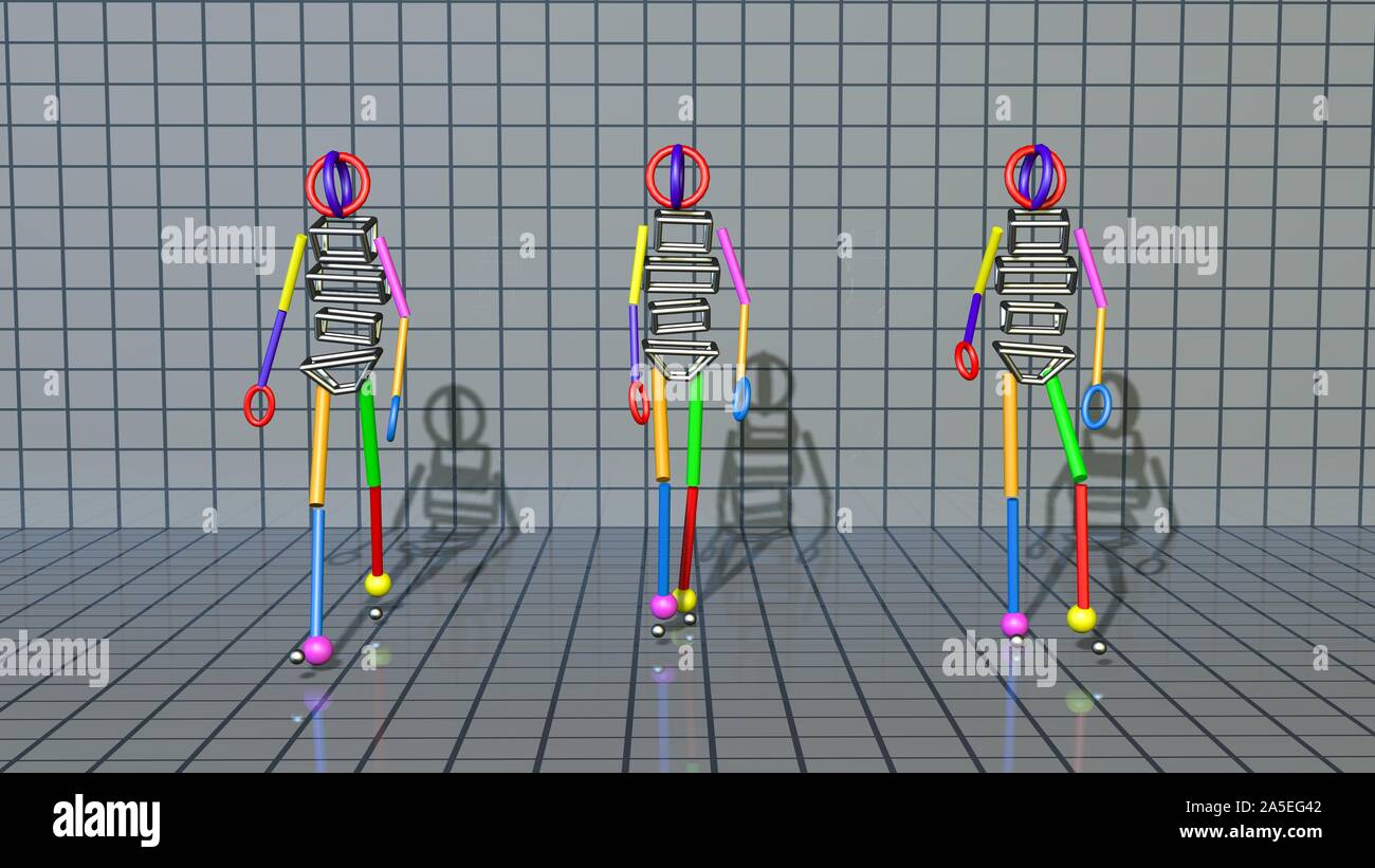 Gait recognition , motion capture 3d rendering of character walking Stock Photo - Alamy