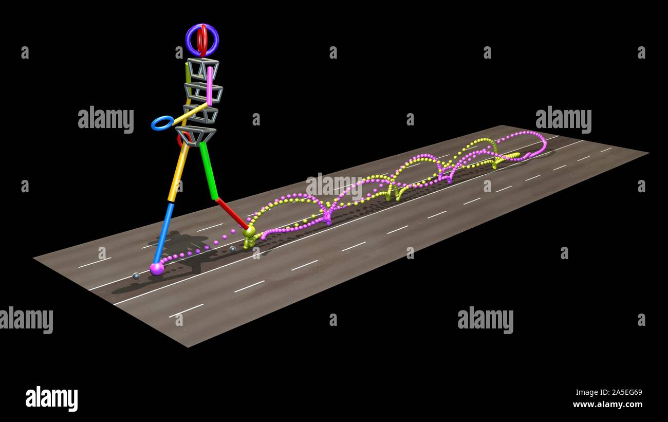 Gait recognition , motion capture 3d rendering of character walking Stock Photo - Alamy
