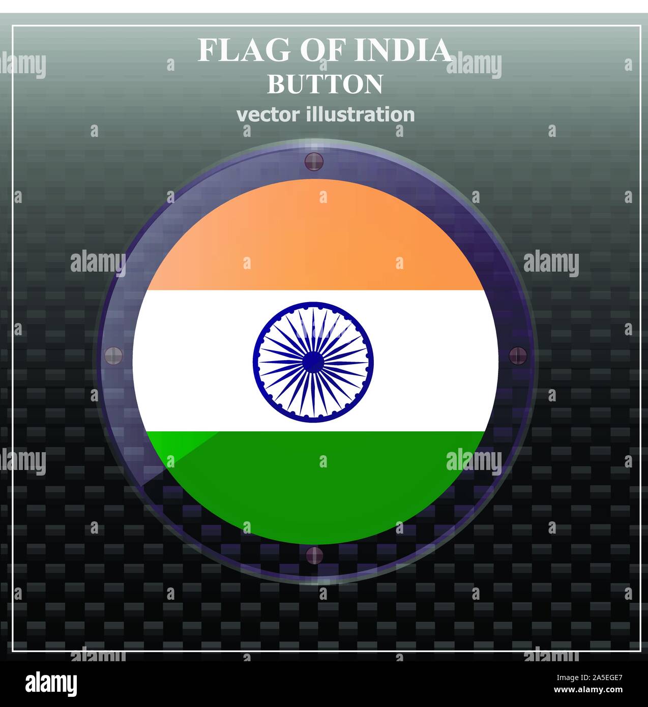 Bright transparent button with flag of India. Happy India day banner ...