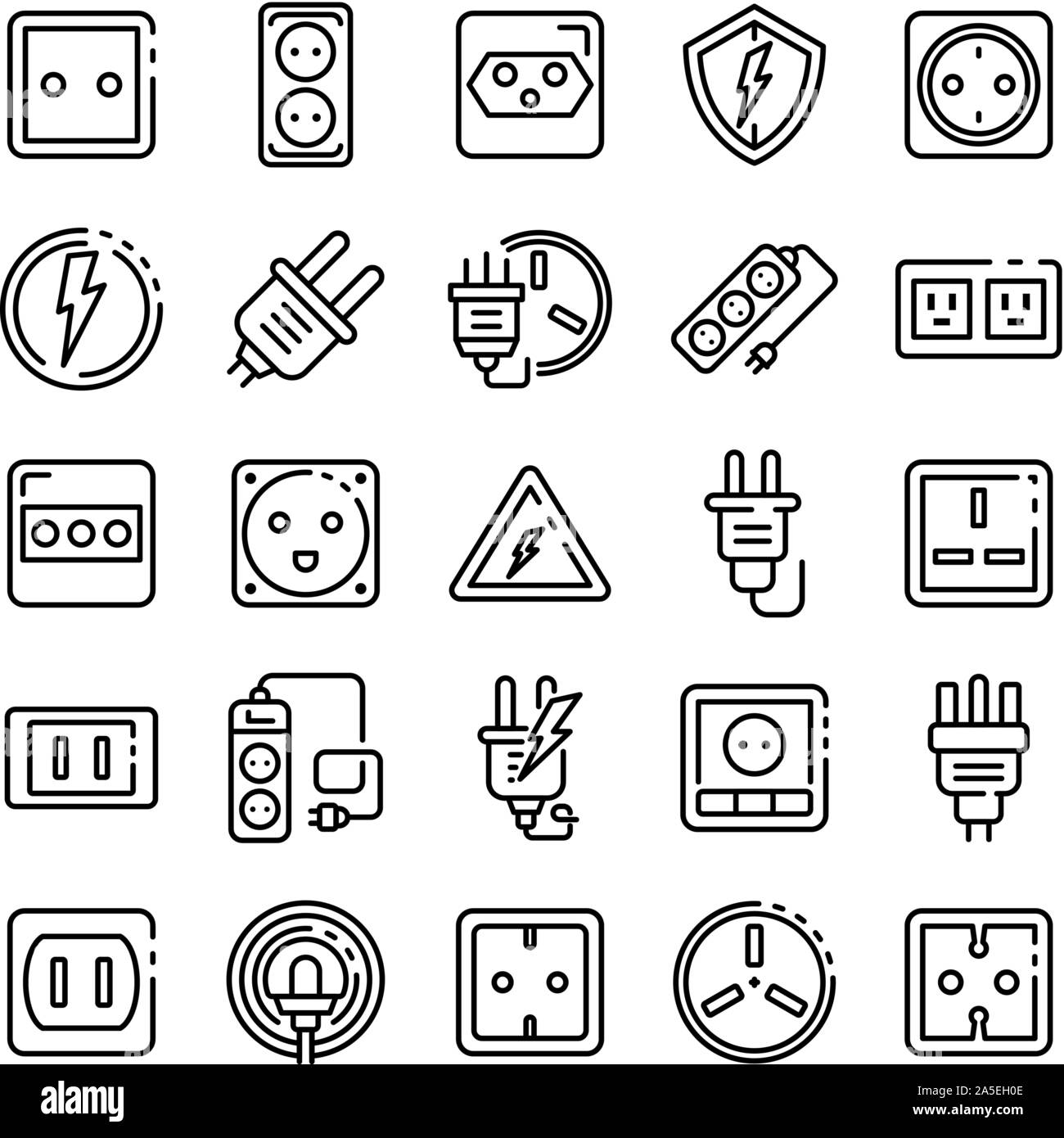 Bulb power vector different Black and White Stock Photos & Images - Alamy