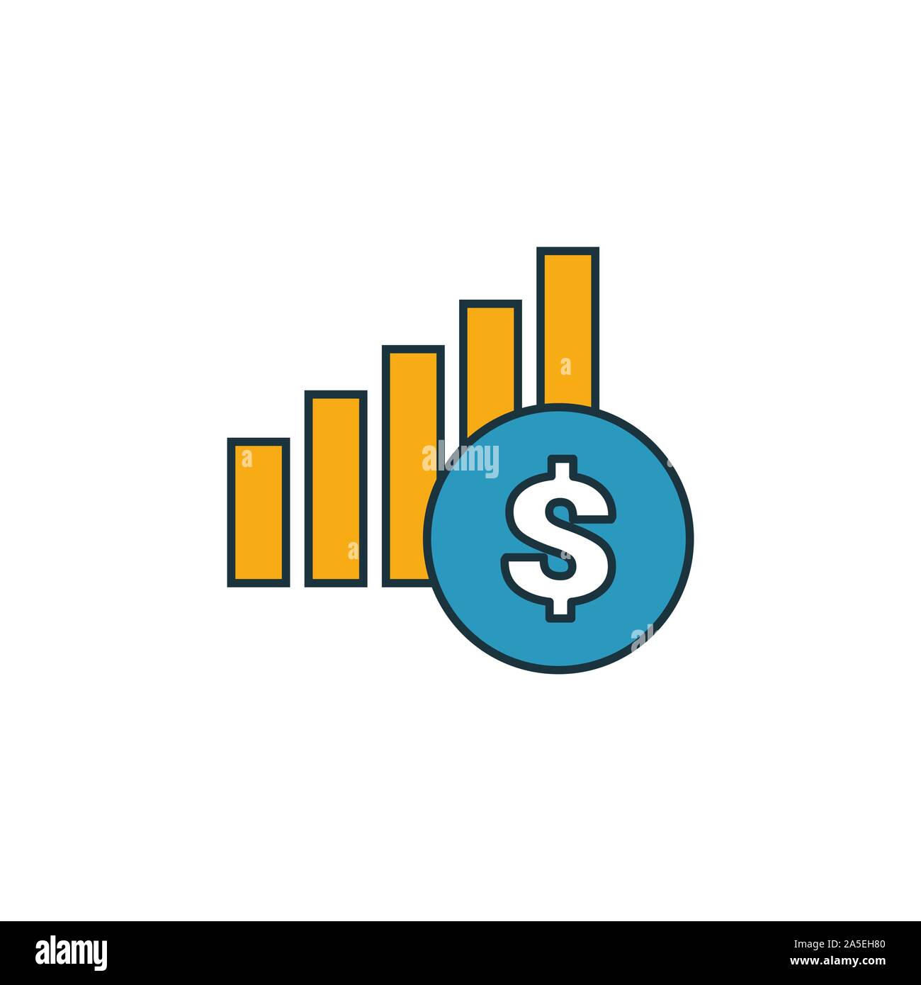 Revenue outline icon. Thin line element from crowdfunding icons ...