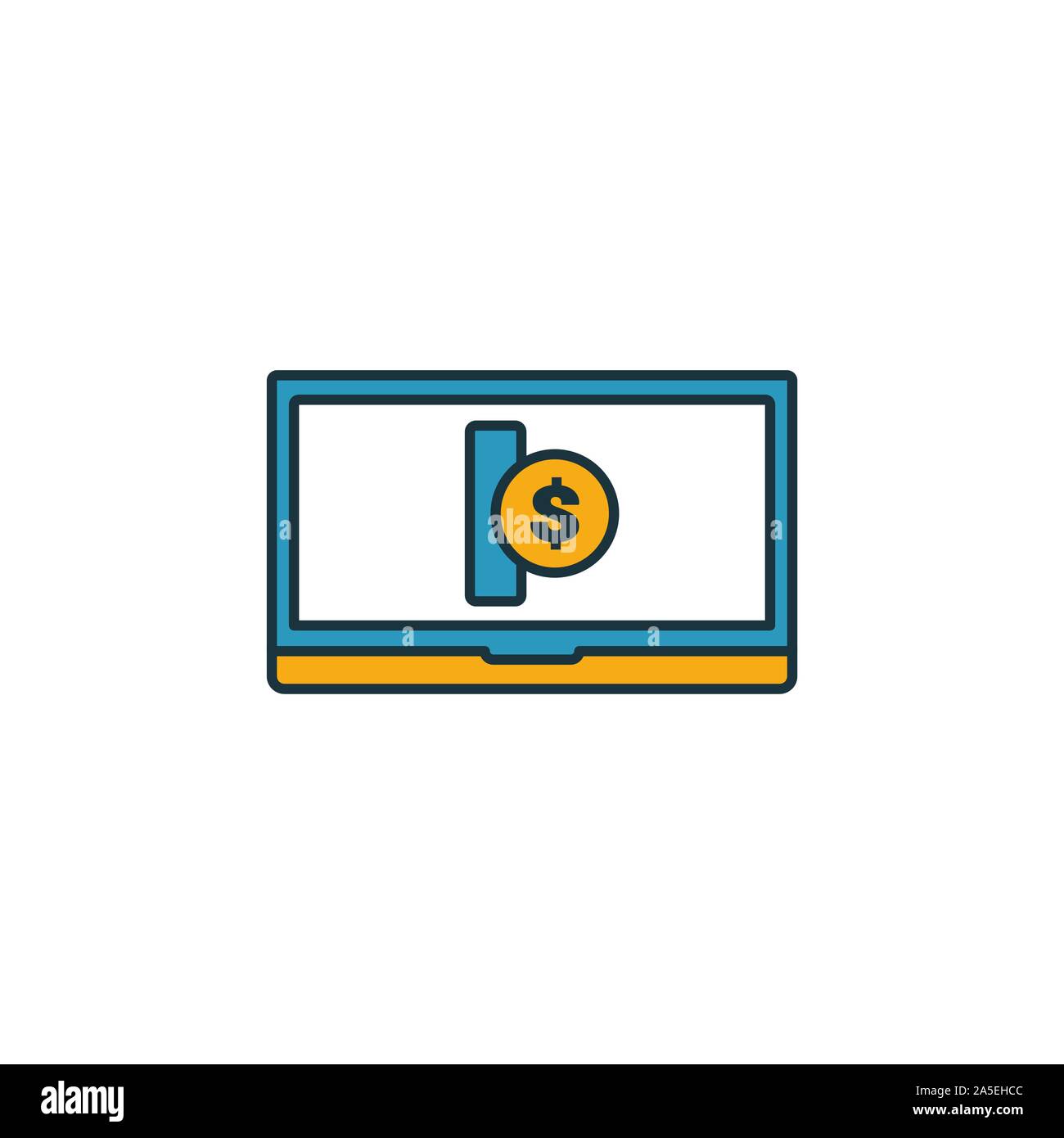 Online Donation outline icon. Thin line element from crowdfunding icons ...