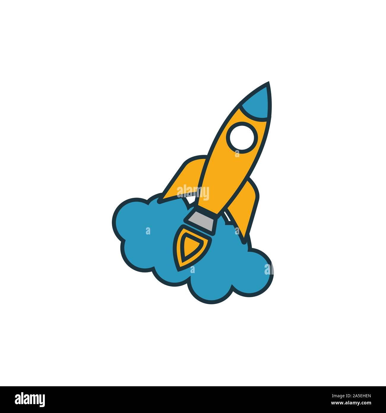 Launch outline icon. Thin line element from crowdfunding icons ...