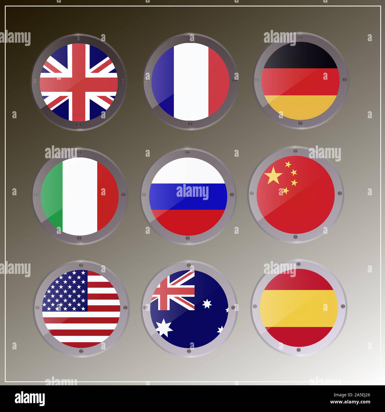 Bright transparent set of banners with flags. Colorful illustration ...